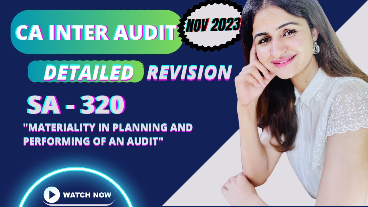 CA INTER || CA FINAL || SA 320 || DETAILED REVISION || MATERIALITY ...