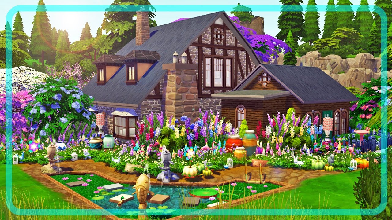 Colorful Spring Cottage - The Sims 4 Speed Build - YouTube