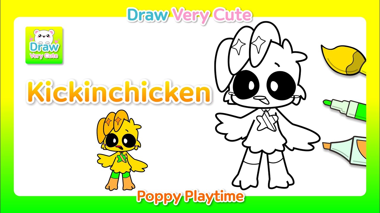 how to draw Kickin Chicken drawing and coloring cute anime characters ...