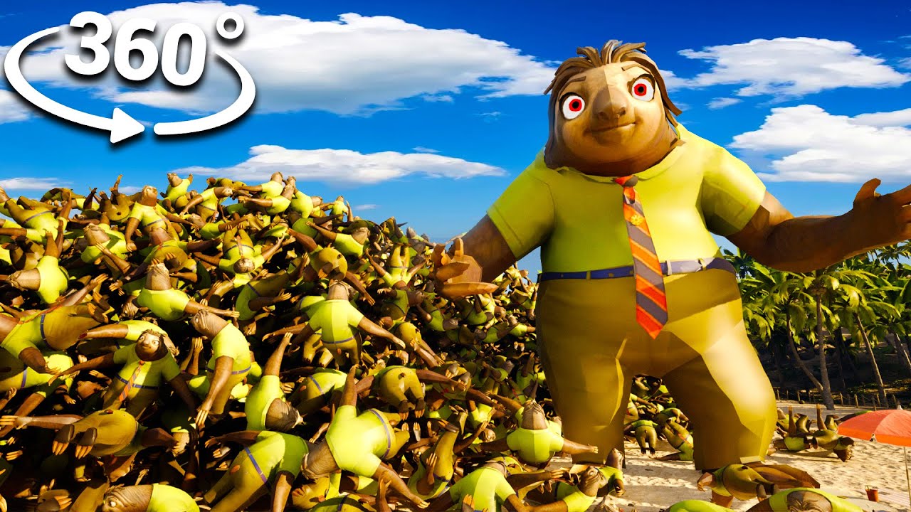 360° VR Zootopia - Flash Slothmore 50,000 TIMES! | VR / 4K - YouTube