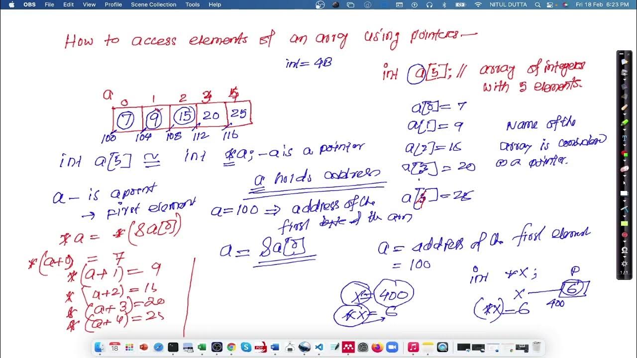 Accessing array elements using pointer. - YouTube