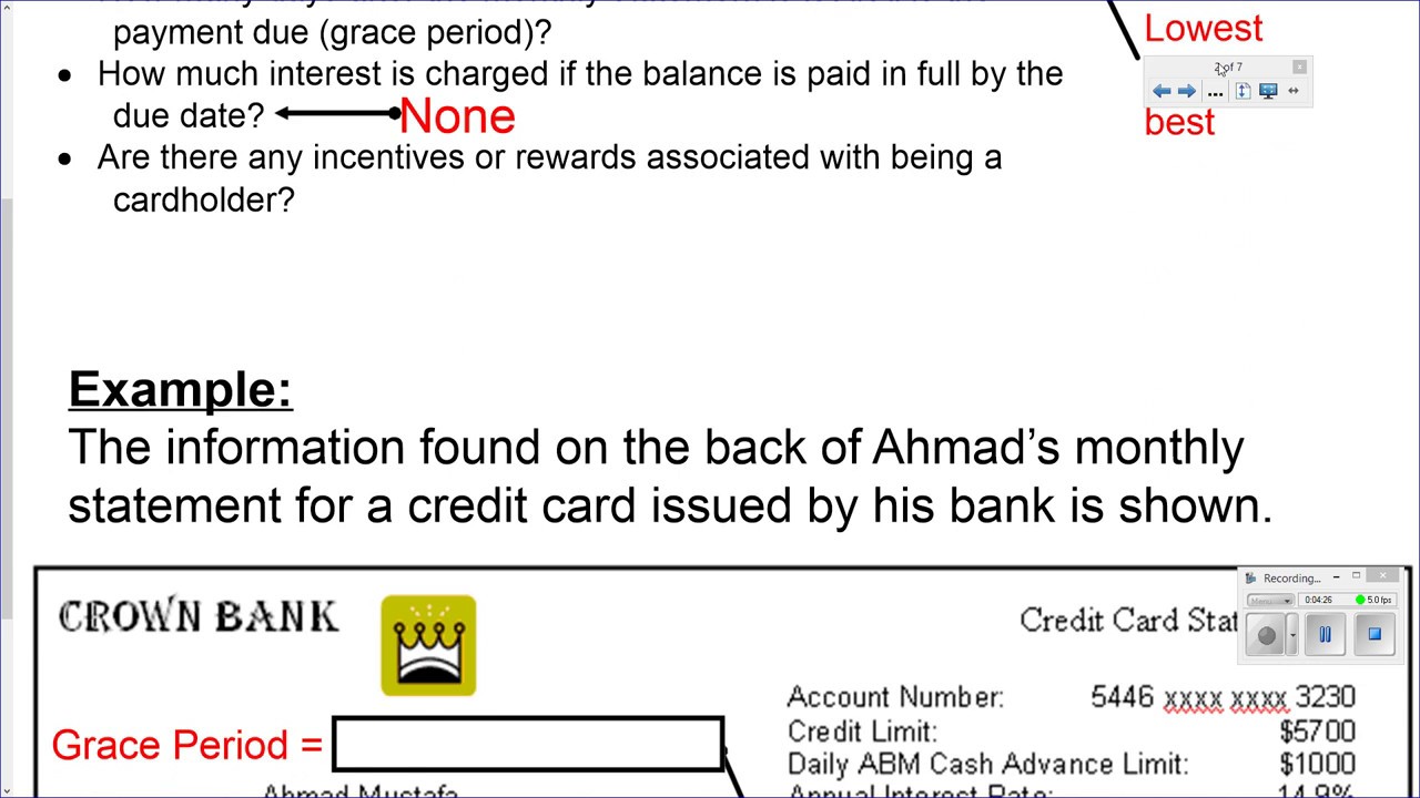 MBF3C 54 Credit Card Payments - YouTube