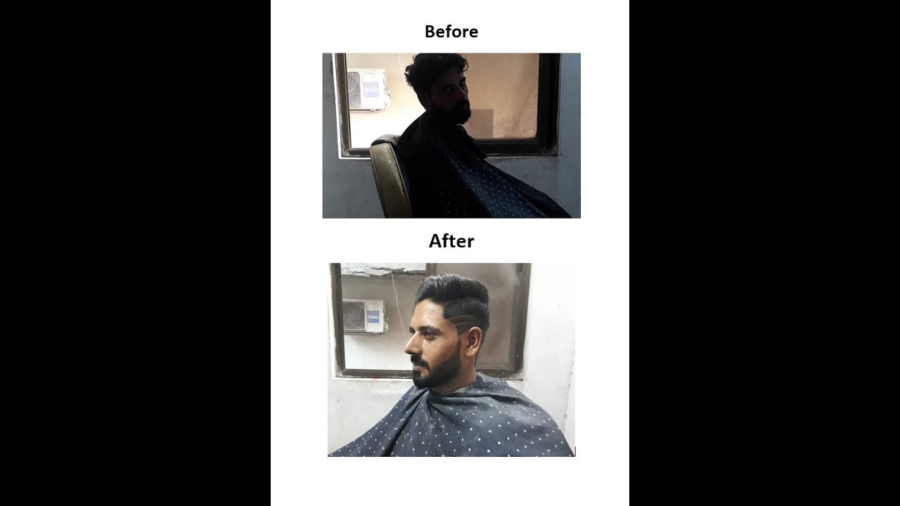 Stylish Hair Cutting | V shape Beard - YouTube
