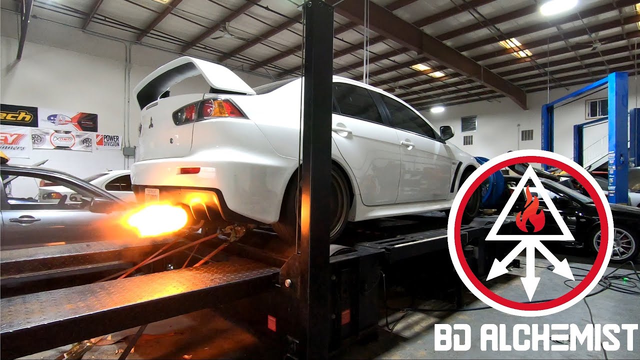 EVO X Built Block AMS TMP Cams FIC 2150 FP Green Flex Fuel Tune - YouTube