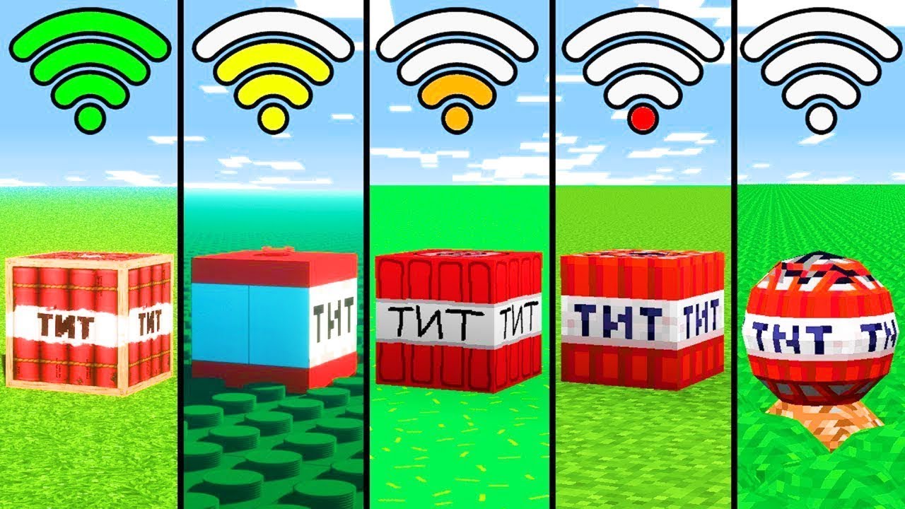 tnt with different Wi-Fi levels in minecraft - YouTube