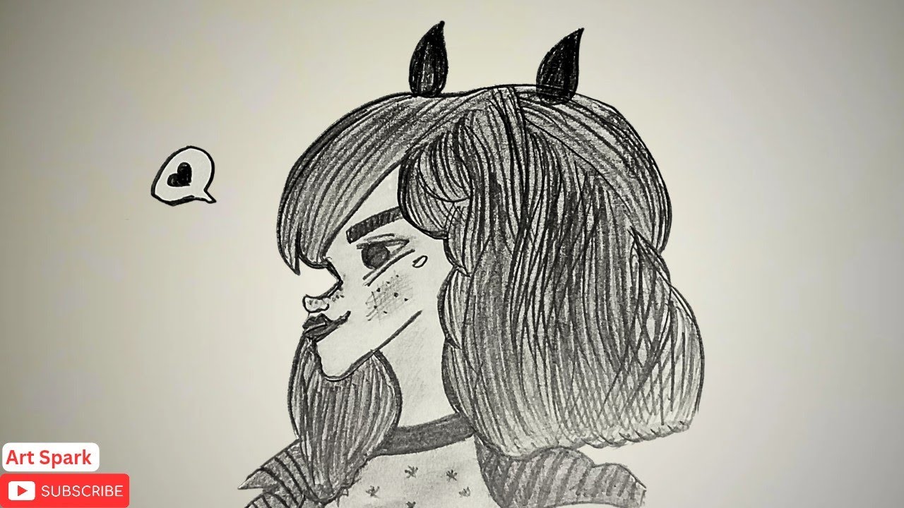 How to draw a girl | easy girl drawing | Aesthetic girl drawing - YouTube