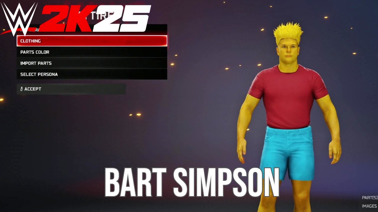 WWE 2K25 Bart Simpson Character Creation – The Simpsons CAW Showcase ...
