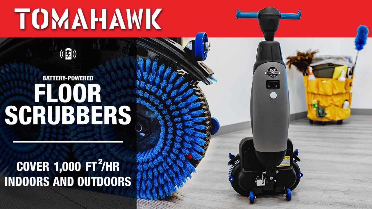 Maximize Space and Minimize Effort with Tomahawk Floor Scrubbers - YouTube
