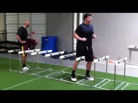 Hip flexibility training with hurdles - YouTube