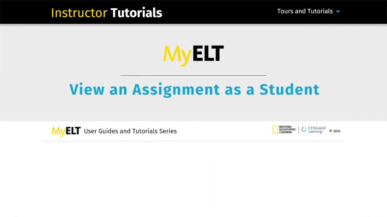 MyELT View Assignment as a Student - YouTube
