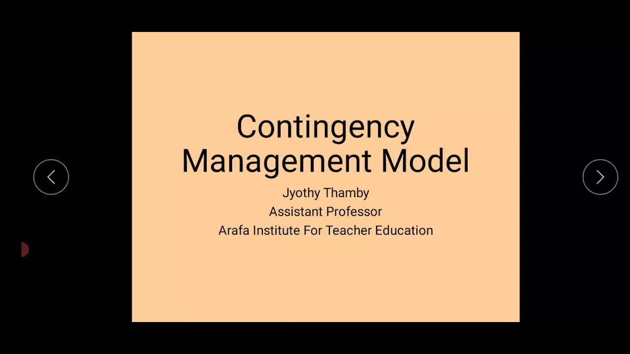 Contingency Management Model - YouTube