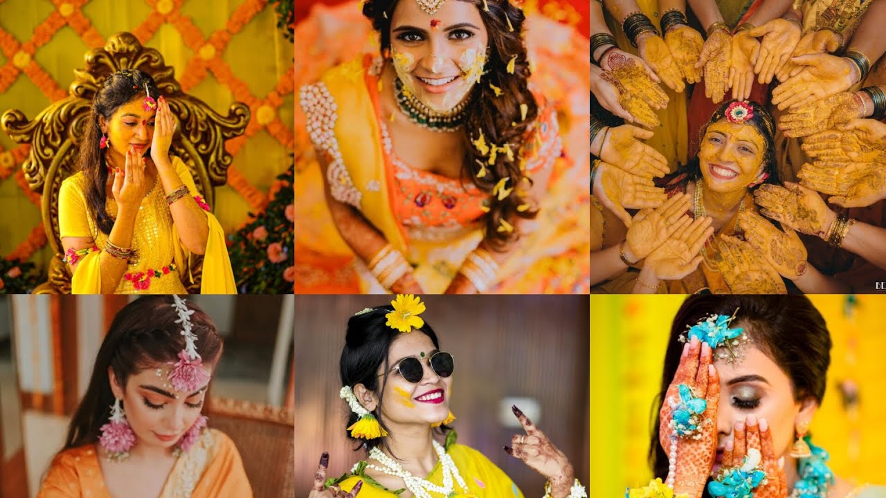 Haldi function photo pose Idea|haldi photography idea for girl - YouTube