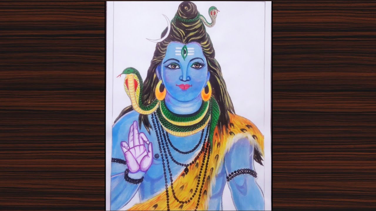 how to draw mahadev drawing ll mahashivratri special mahadev colour painting ll - YouTube