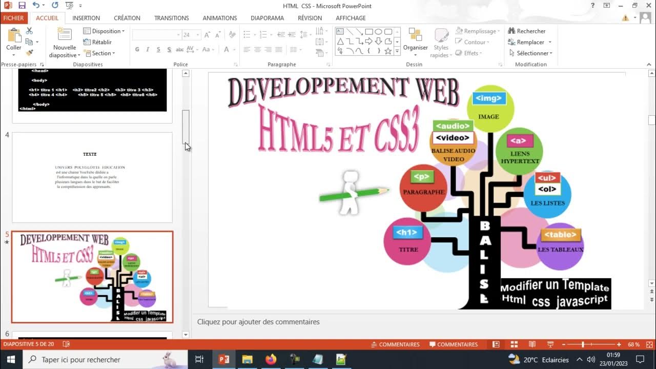 HTML5 CSS3 PART2 :Titre et Paragraphe en OUOLOF - YouTube