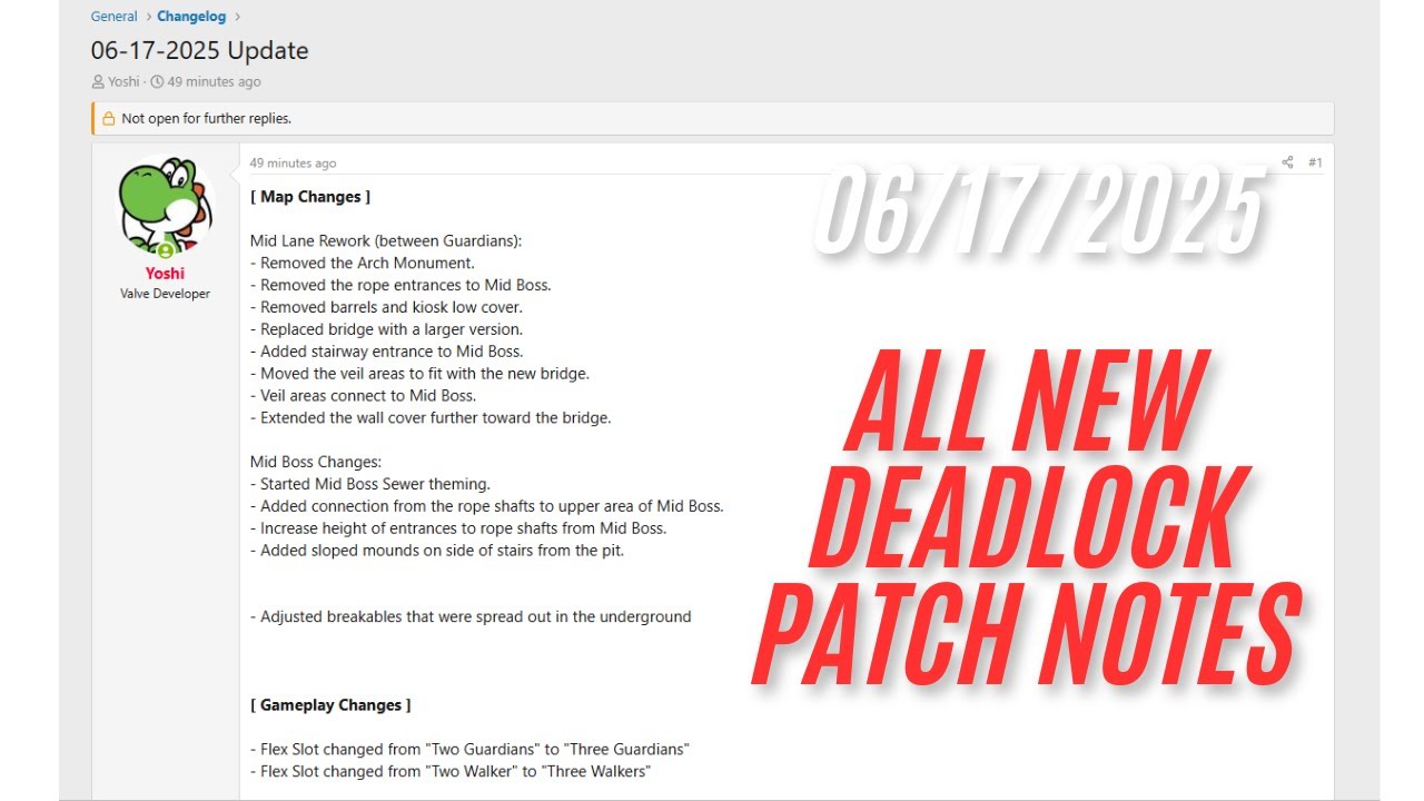 New deadlock patch - FULL PATCH NOTES -06/17/2025 - resol deadlock ...