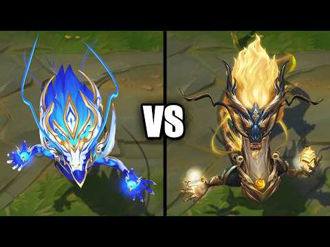 Divine Architect Porcelain Aurelion Sol vs Porcelain Aurelion Sol Skins Comparison