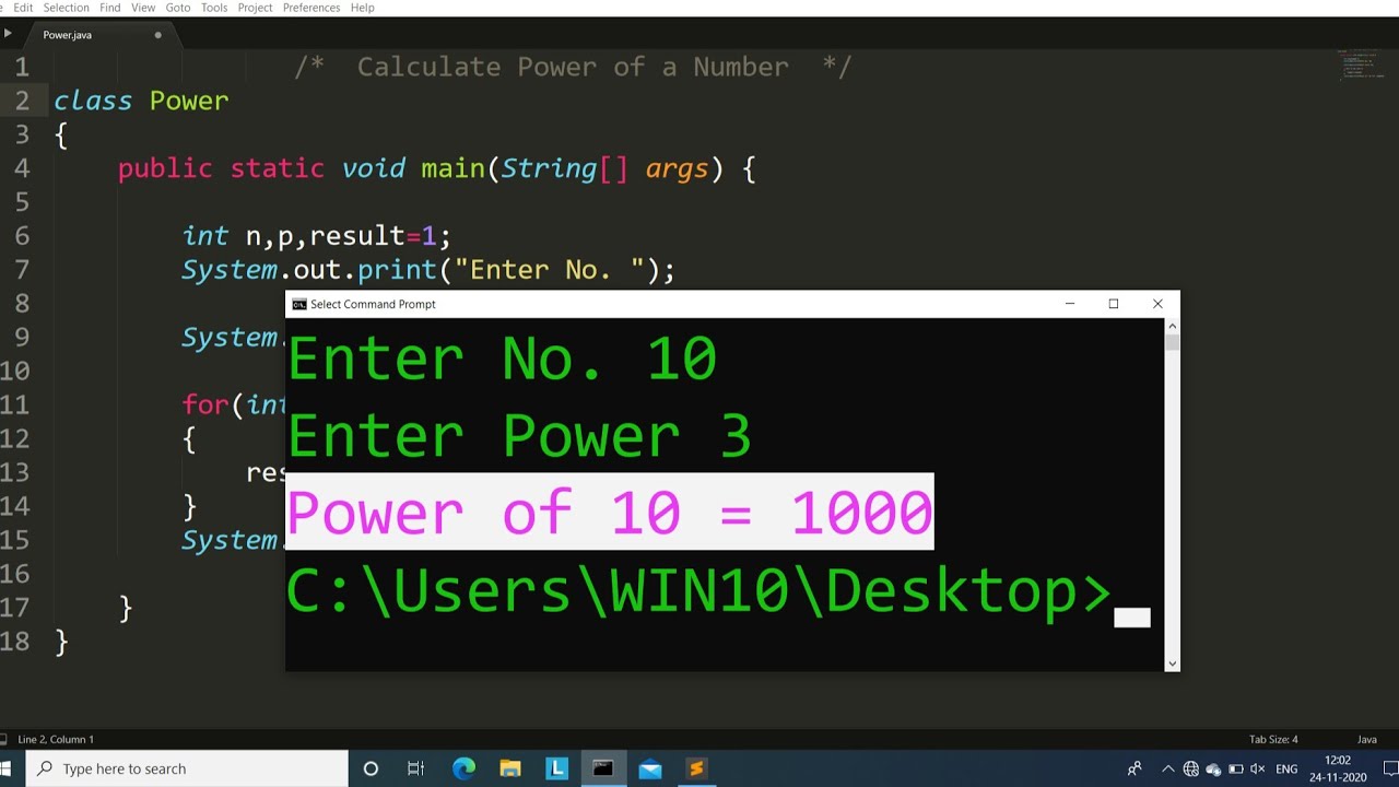Java Program To Calculate Power Of A Number Learn Coding YouTube