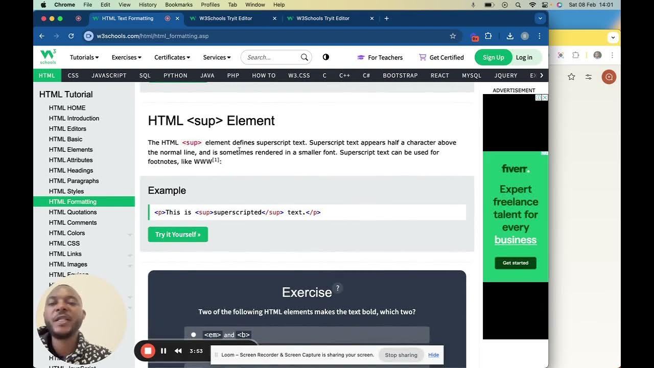 Learn HTML with AI Pt.9 - HTML Text Formatting - W3Schools, ChatGPT & Claude AI - YouTube