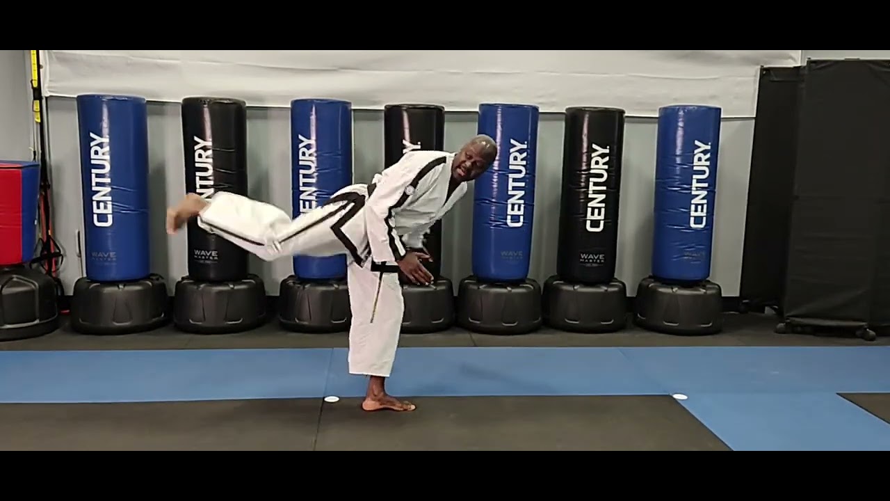 How to perform a turning back kick at silver lining tkd - YouTube