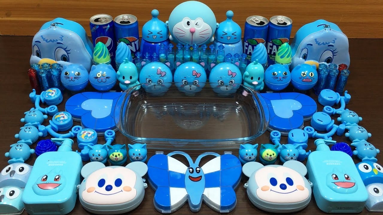 Blue Slime | Mixing Random Things into Glossy Slime | Satisfying Videos ...