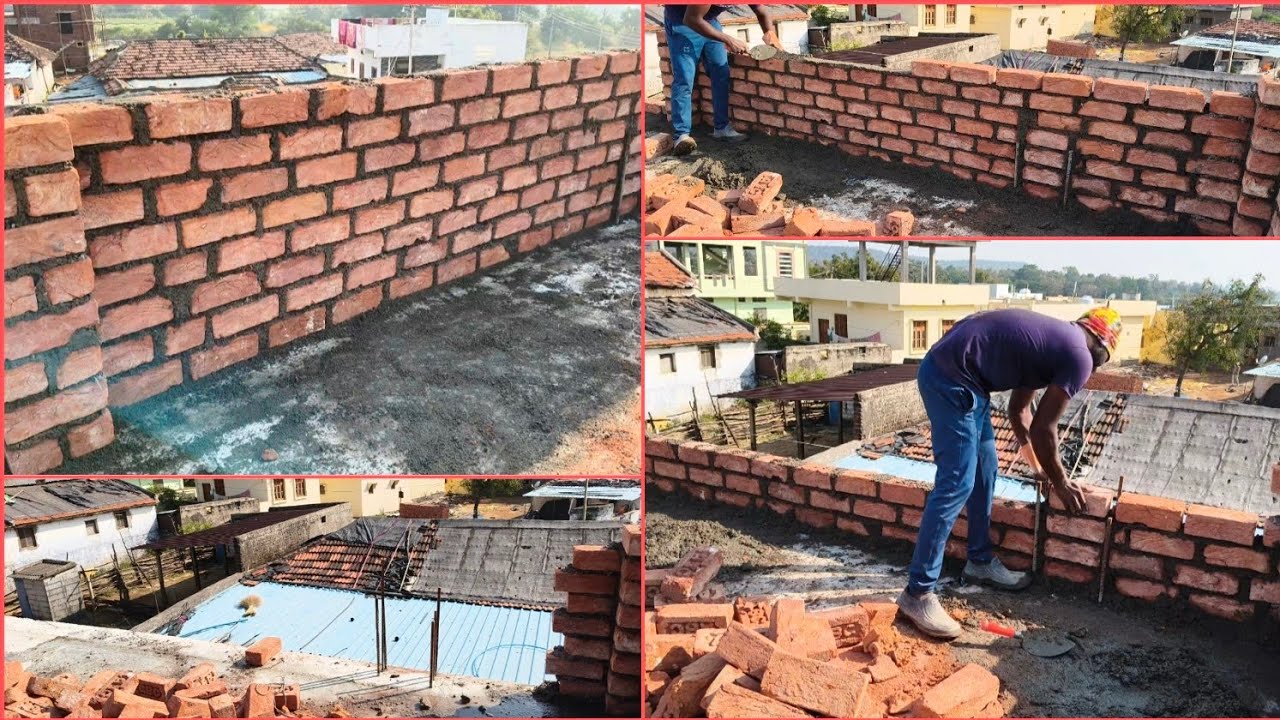 How To Make Wall 😍😍In Brick 🥰🥰 Sand and Cement Technique style ️ ️ ...