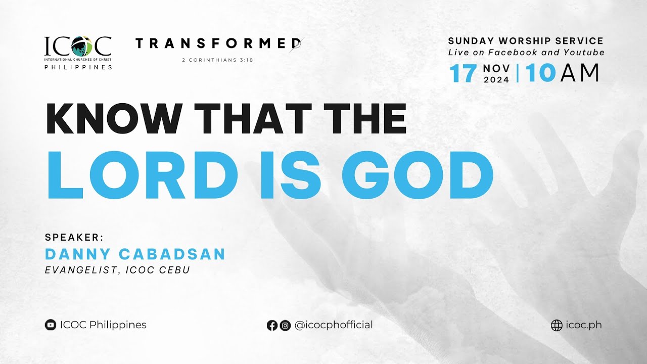 November 17, 2024 - ICOC Philippines Live Sunday Worship Service - YouTube