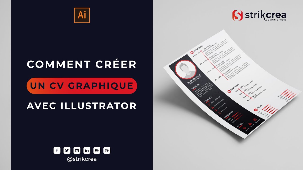 Comment créer un cv graphique avec Illustrator | How to create a ...