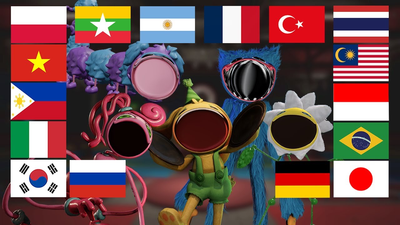 Pop Poppy Playtime 3 in different languages meme - YouTube