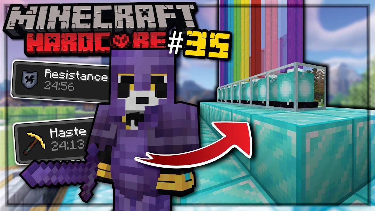 I Built A FULL DIAMOND BEACON in Minecraft Hardcore! - YouTube