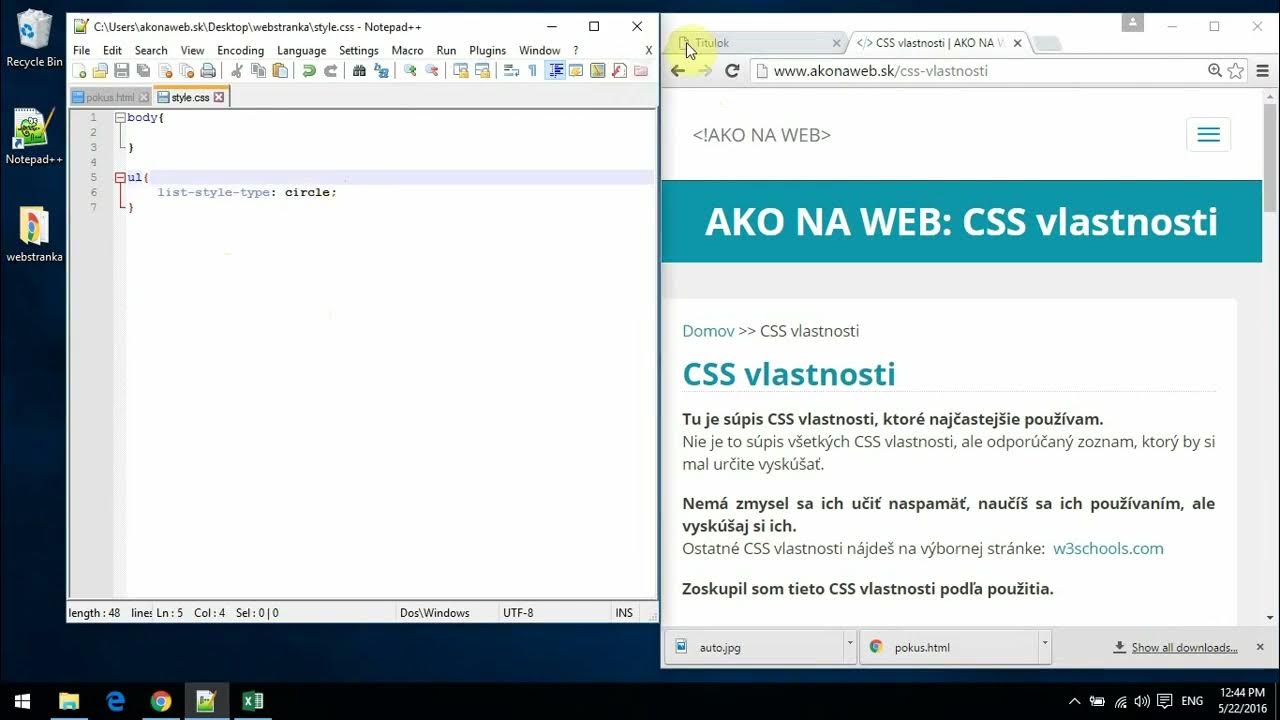 HTML/CSS - 07. HTML 5 deklarácia a úvod do CSS - kaskádové štýly ...
