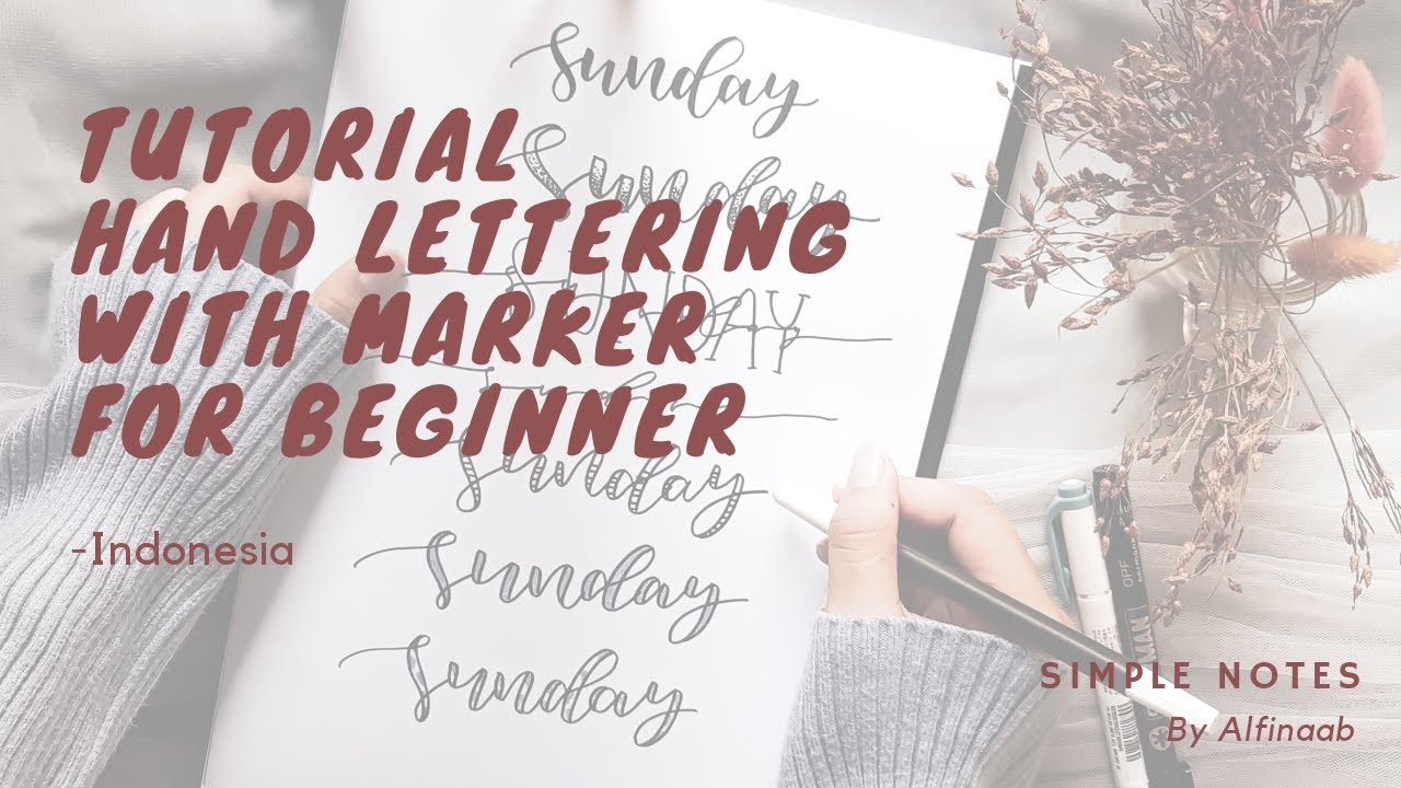 Hand Lettering With Marker | Tutorial For Beginner | Indonesia - YouTube