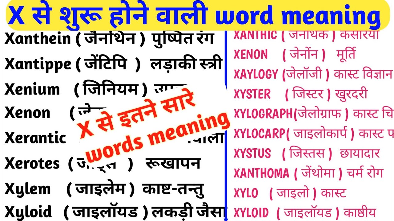 X Se Word X Shuru Hone Wale English Word X Se Word Meaning x-se-word-x-shuru-hone-wale-english-word-x-se-word-meaning