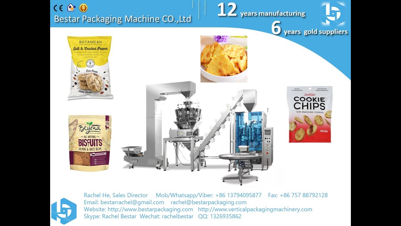 Amazing! Perfect machine for packing biscuit in a nice gusset bag - YouTube