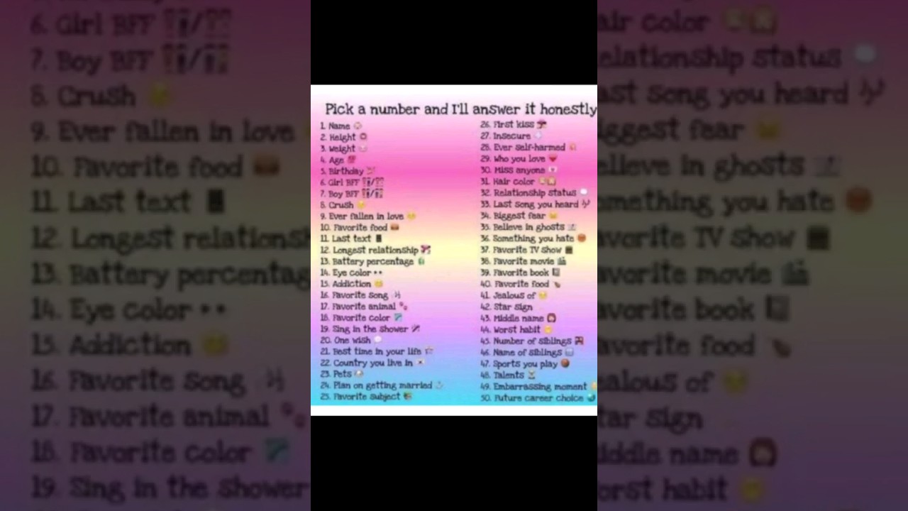 Pick a number and I'll answer it honestly - YouTube