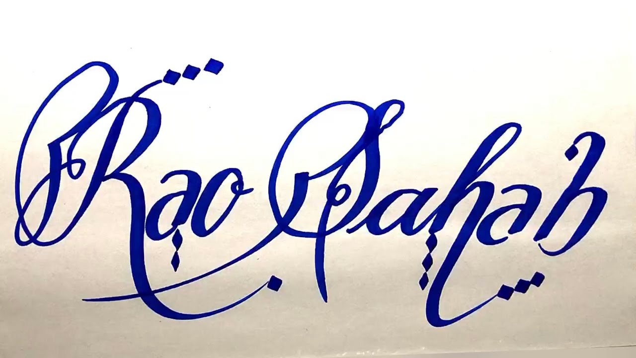 Rao Sahab Name Signature Calligraphy Status | How to Draw, Cursive ...