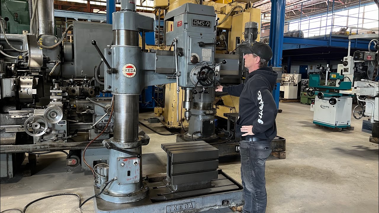 3’ x 9” IKEDA Radial Arm Drill RMS-9 - YouTube