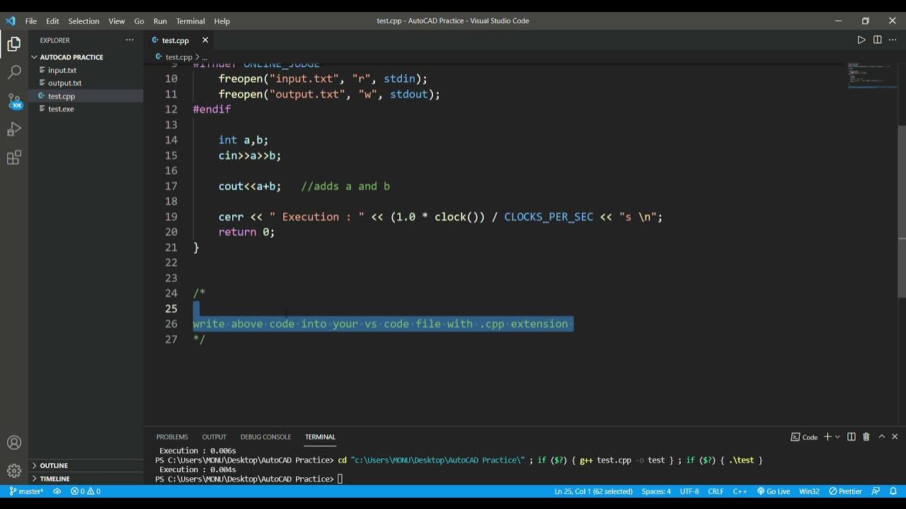 Template For Cp Codeforces Codechef Hackerrank Vs Code Setup Youtube