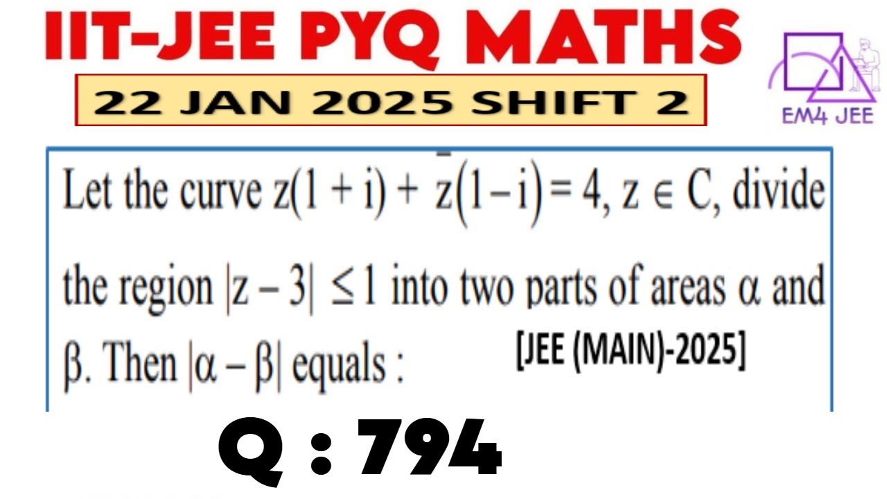 Let curve z(1+i)+z ̅ (1-i)=4, z ∈C, divide the region |z - 3| ≤ 1 into ...