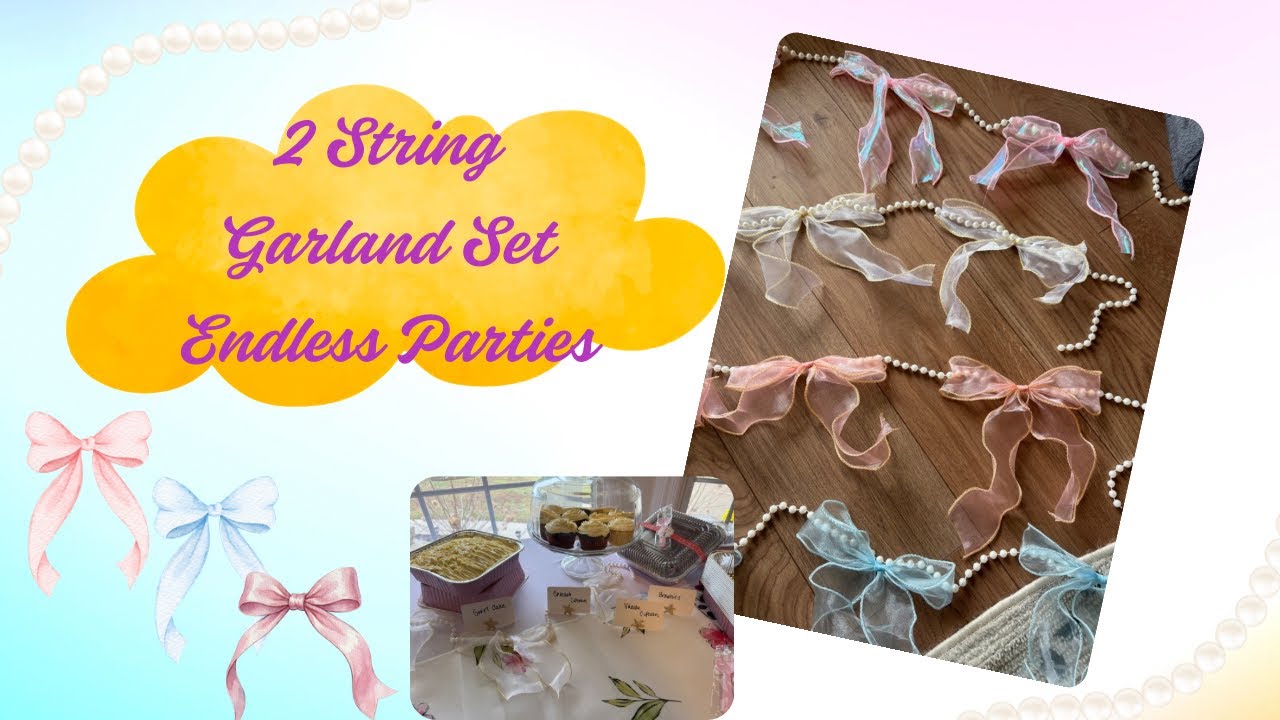 Organza bow pearl garland - YouTube