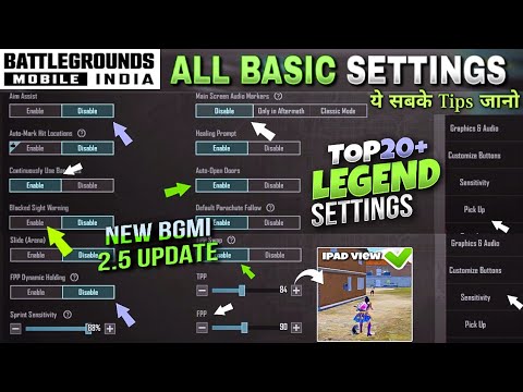 NEW BGMI 2.5 UPDATE ALL BASIC SETTINGS GUIDE | Top 20+ basic settings bgmi 2.5 update - YouTube
