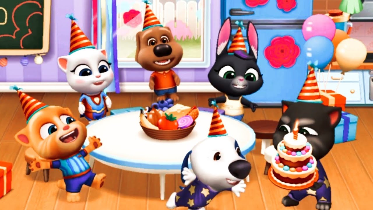 Tom Birthday party video || Talking tom and friends #talkingtom # ...