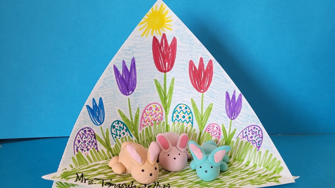 how to make a 3d background for Spring bunny sculptures ...