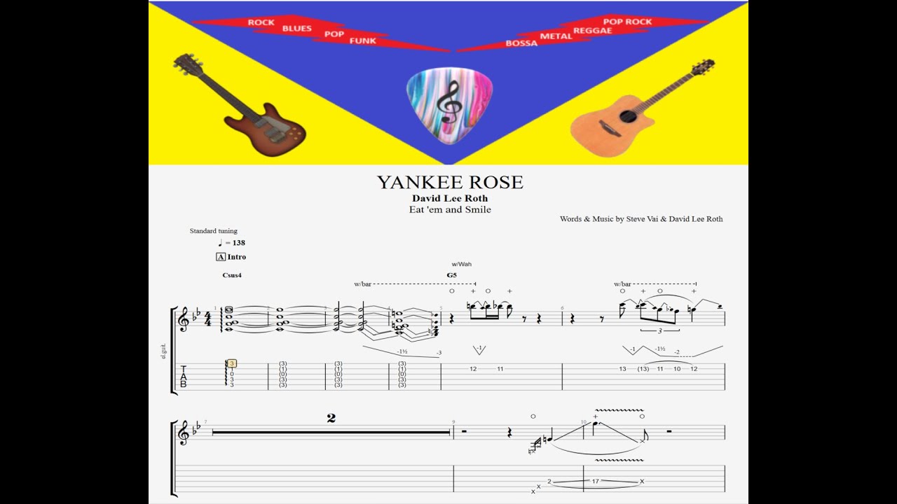 DAVID LEE ROTH YANKEE ROSE SOLO GUITAR - YouTube