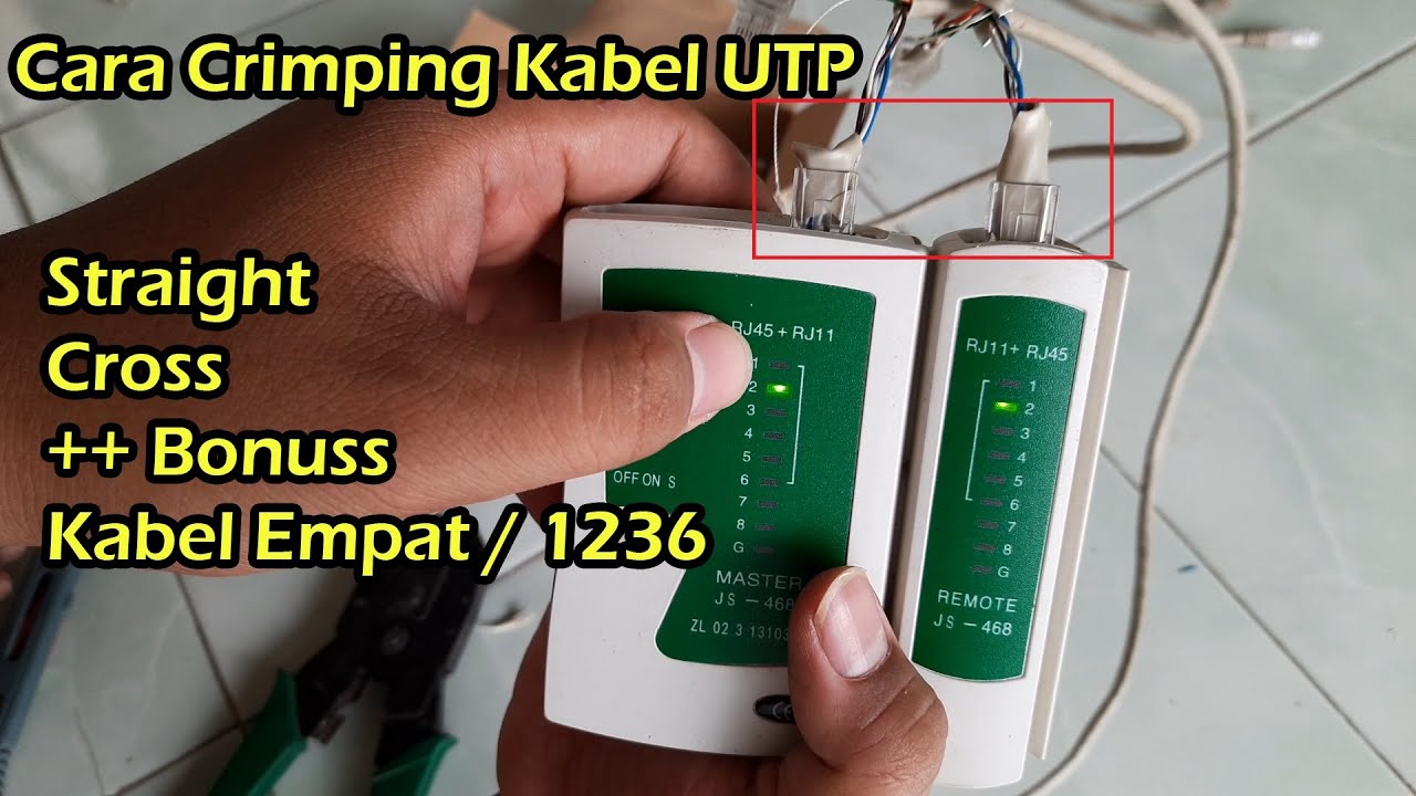 Cara Crimping Kabel UTP dengan RJ45 - Straight Cross Kabel 4 Warna ...