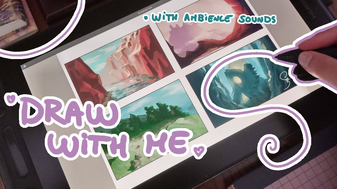 Practice Drawing Thumbnails With Me - With Ambience Sounds - YouTube