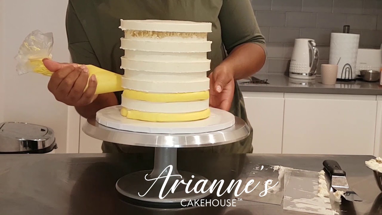 Striped Buttercream Cake - Buttercream Stripes Tutorial - YouTube