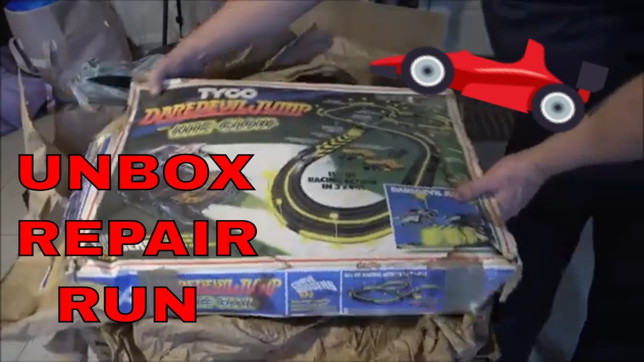 1980 Tyco Daredevil Jump Vintage Slot Car Set - YouTube