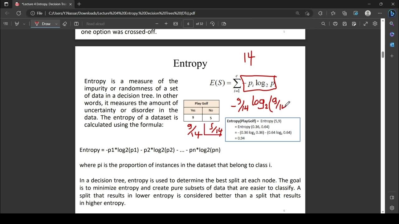 Pattern Recognition: Lecture 4 (Entropy Decision Trees) - Theoretical ...