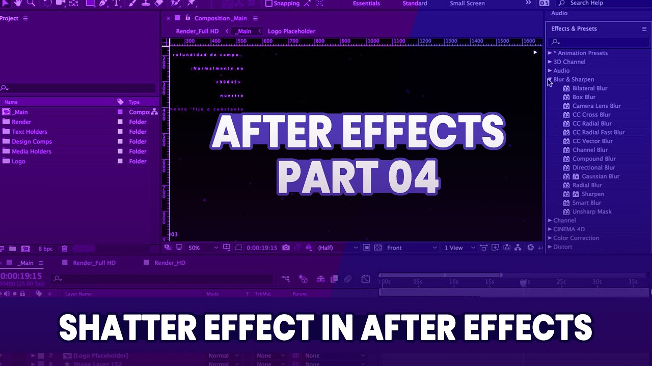 Shatter effect in After Effects | Wiggle effect After Effects | Text ...