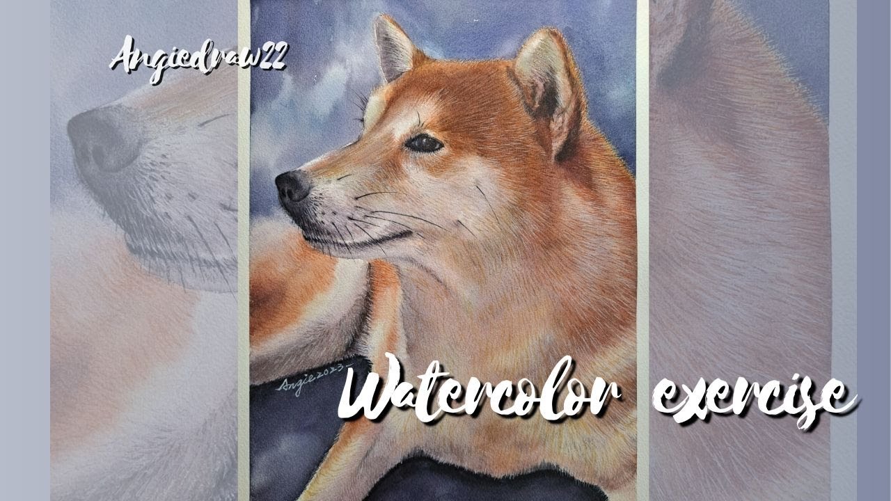 Watercolor Wet-in-Wet and Dry Scratching Edge Technique /Pet Portrait ...